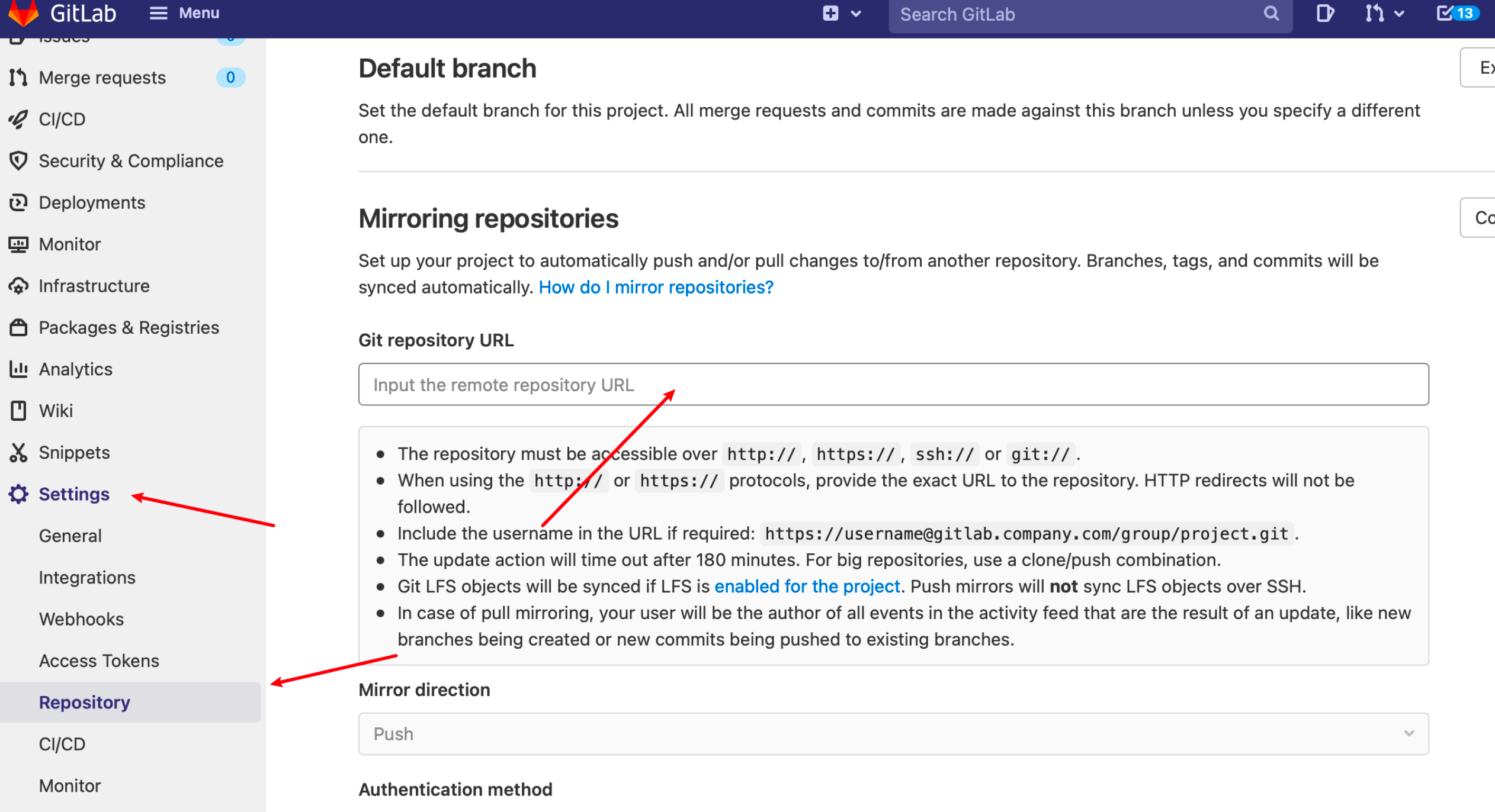 Gitlab配置mirrorRepository 镜像仓库-腾讯云开发者社区-腾讯云