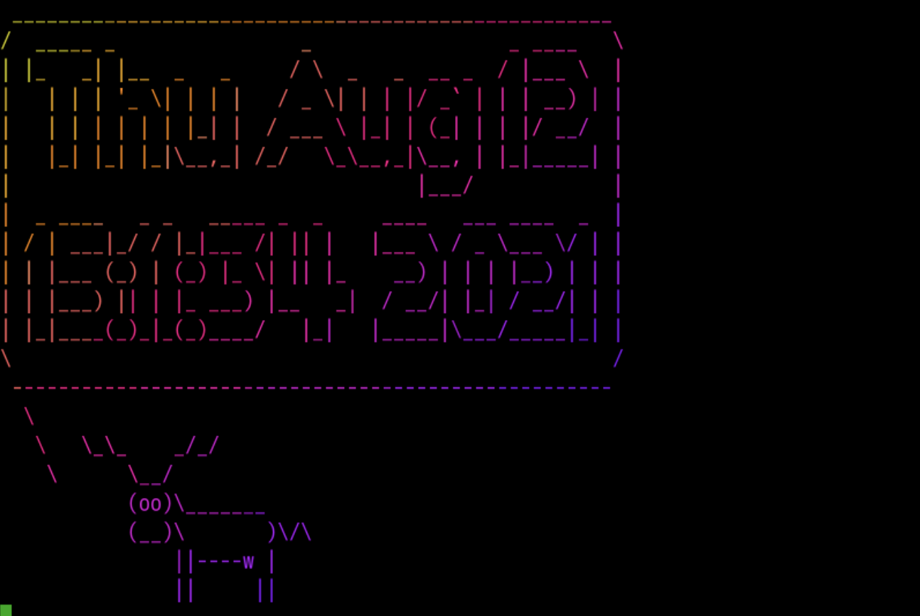 [oeasy]python0036_牛说_cowsay_小动物说话_asciiart_figlet_lolcat_管道(祝大家新年快乐 ...