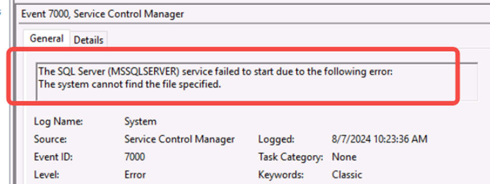 SOL Server (MSSOLSERVER) service failed, system cannot find the file specified-腾讯云开发者社区-腾讯云