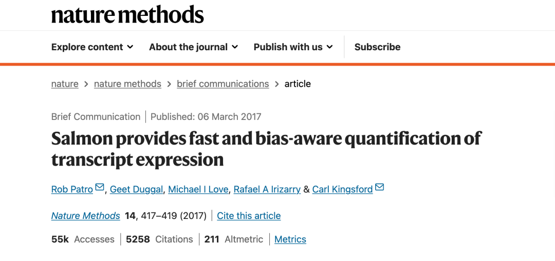 Salmon — 兼具高效、精准及偏差感知的RNA-seq定量工具-腾讯云开发者社区-腾讯云