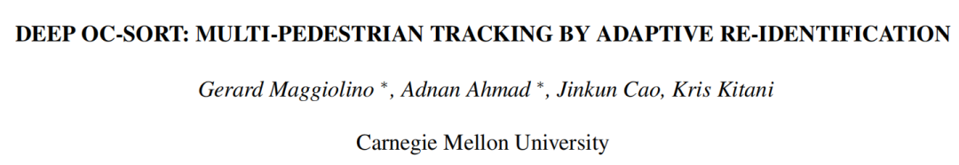 DeepSORT再升级 | Deep OC-SORT引入目标外观信息，大幅领先SOTA-腾讯云开发者社区-腾讯云