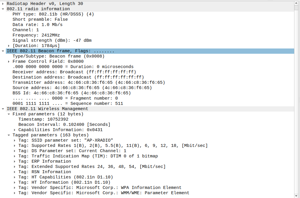 全志XR806芯片Wi-Fi测试：自定义发送802.11帧（Beacon篇）-腾讯云开发者社区-腾讯云