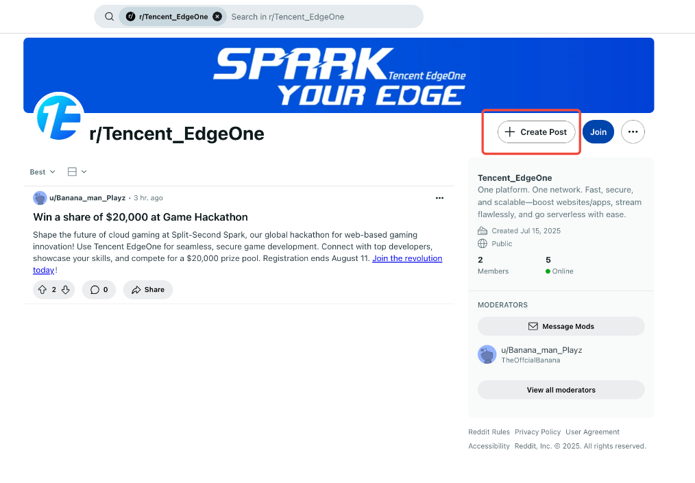 分享你的 EdgeOne 使用体验！Reddit 平台发文指南-腾讯云开发者社区-腾讯云