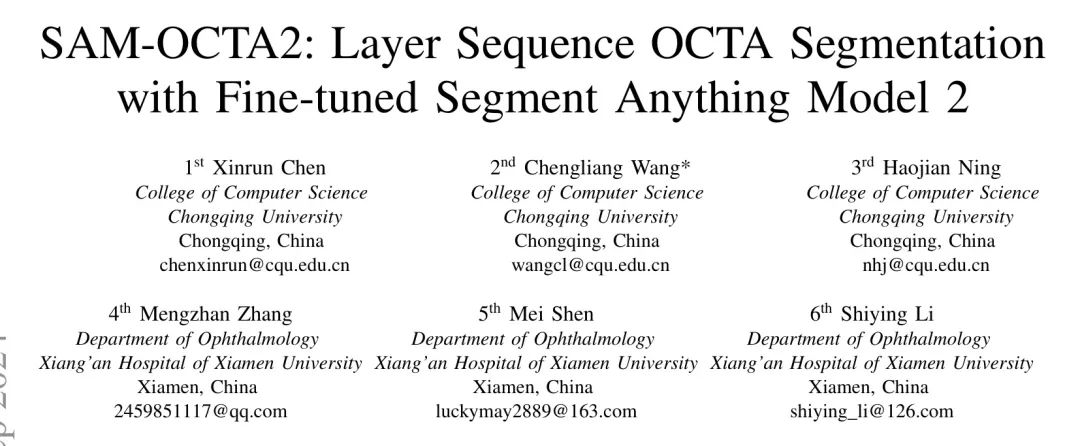 SAM-OCTA2 一种高效的OCTA图像层序列与投影分割方法 ！-腾讯云开发者社区-腾讯云