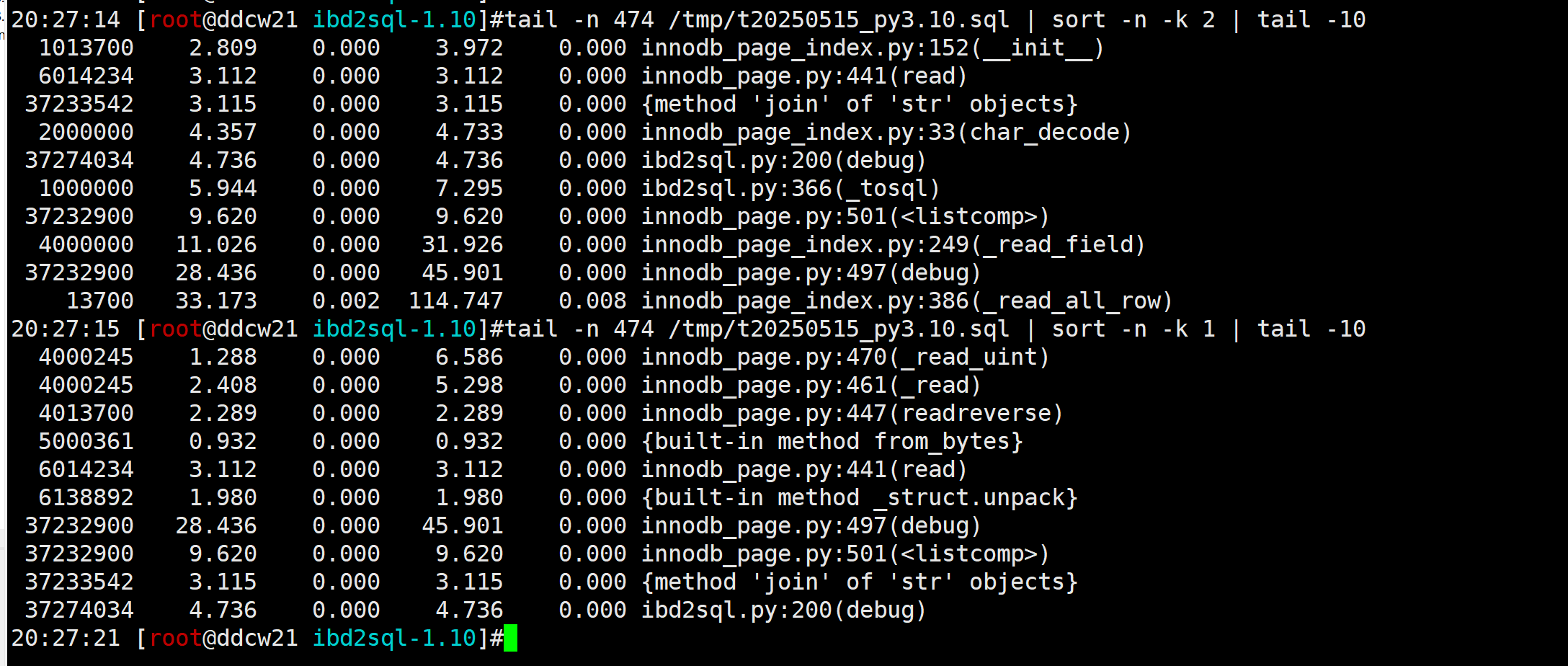 [Python] 探索ibd2sql的性能优化之道, 从1分40秒优化到约1秒-腾讯云开发者社区-腾讯云
