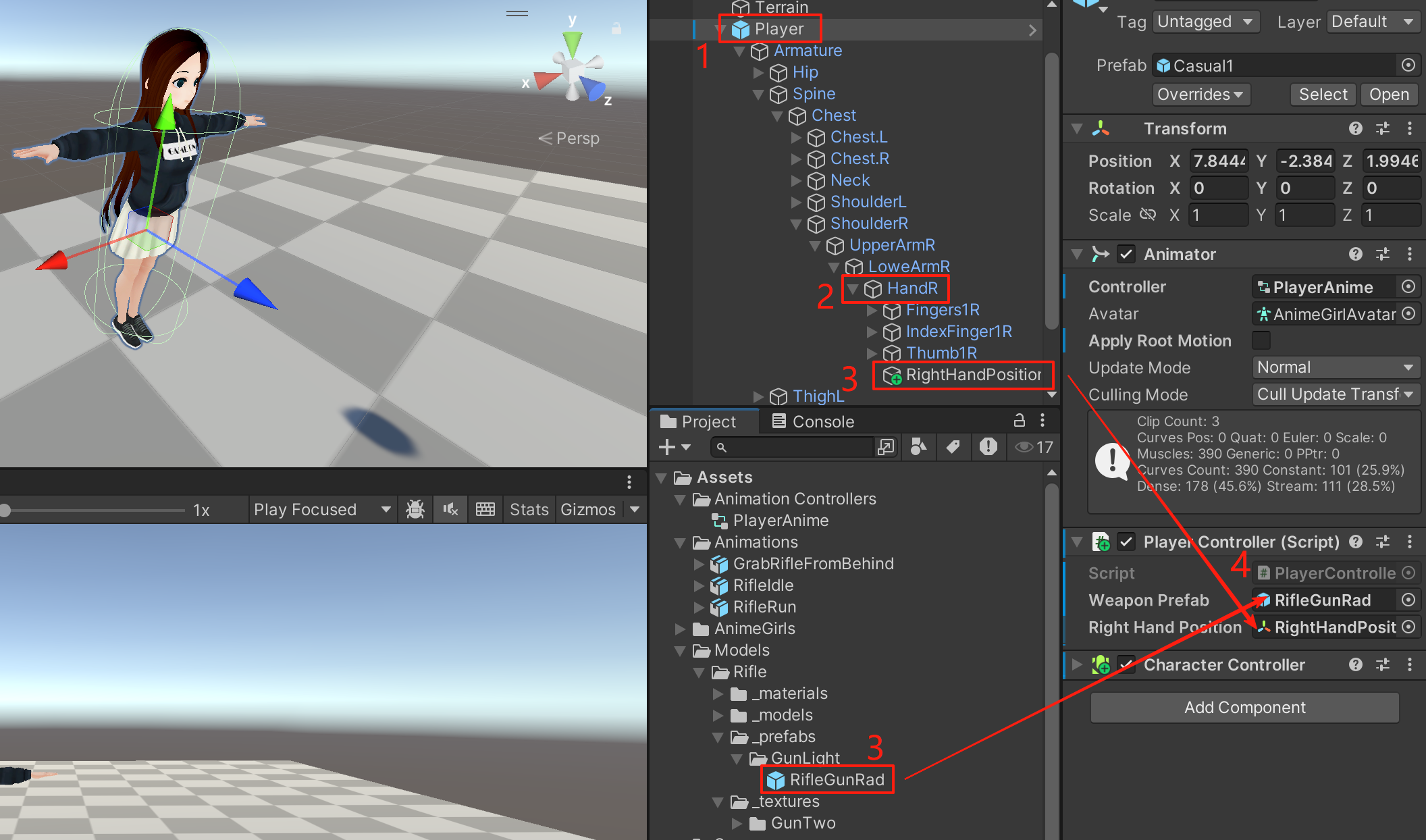 【Unity3D实例-功能-拔枪】角色拔枪（一）动态创建武器-腾讯云开发者社区-腾讯云