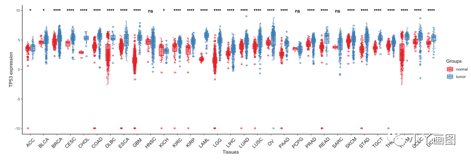 纯ggplot2版｜对比基因在33种癌症和GTEx对照中的表达量-腾讯云开发者社区-腾讯云