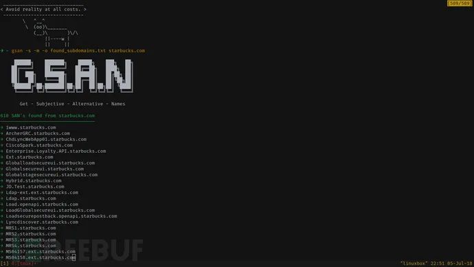 如何使用GSAN从HTTPS网站的SSL证书中提取子域名-腾讯云开发者社区-腾讯云