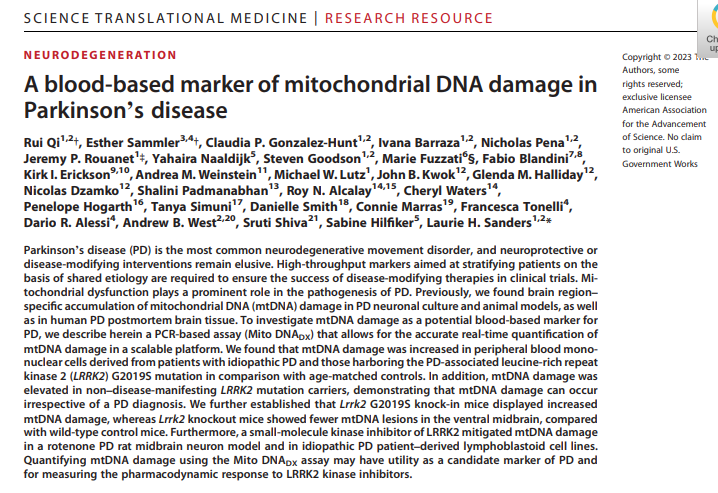 Science子刊新发现：mtDNA损伤或可提前诊断帕金森病-腾讯云开发者社区-腾讯云