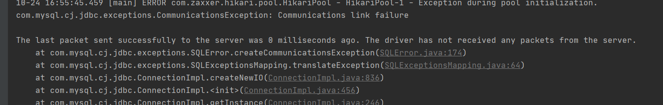 【已解决】spring boot项目从mysql中获取数据候错误The driver has not received any packets from the server-腾讯云开发者社区-腾讯云