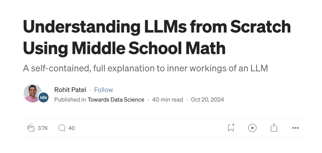 小学二年级数学水平，跟着这篇博客也能理解LLM运行原理-腾讯云开发者社区-腾讯云