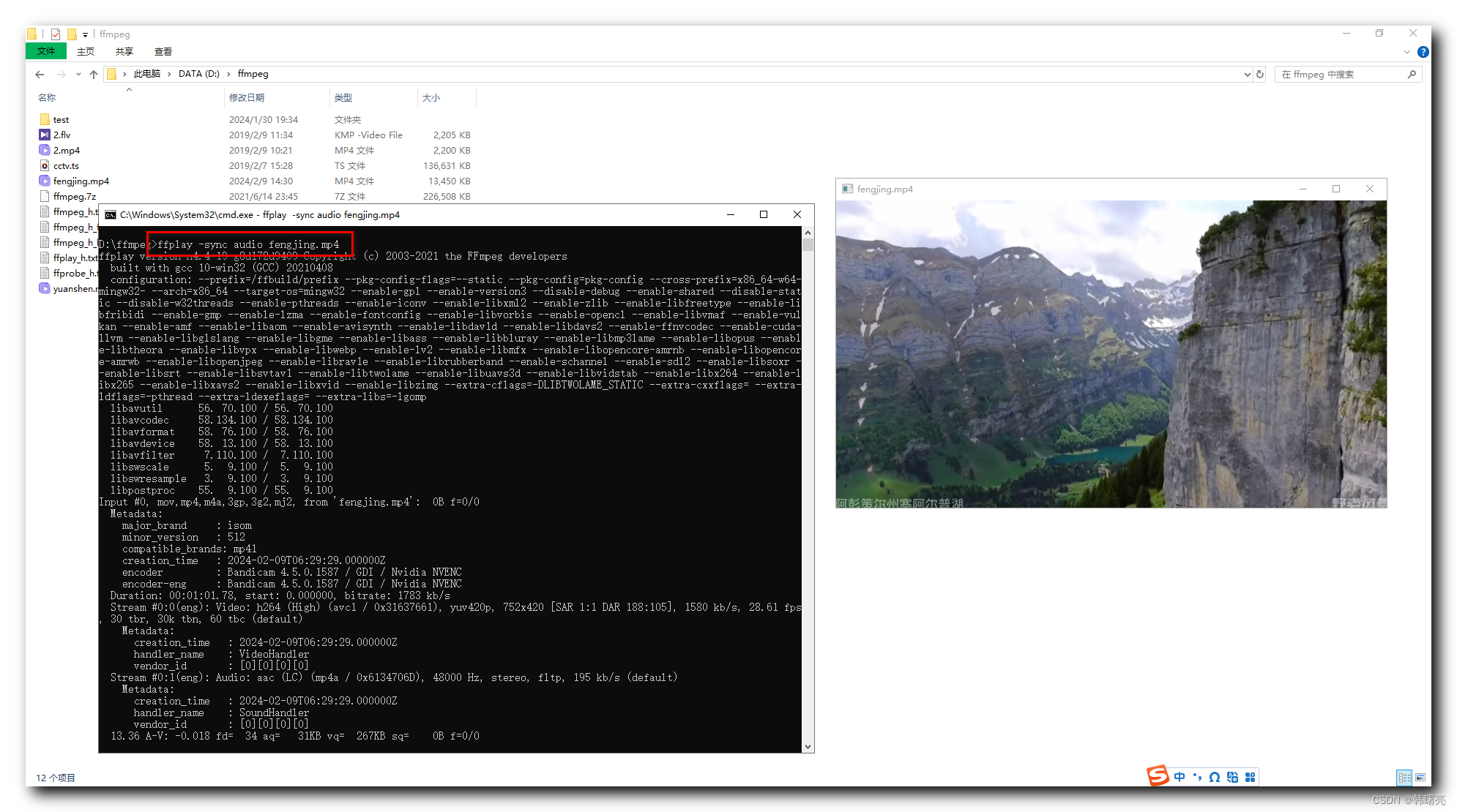 【FFmpeg】ffplay 命令行参数 ⑤ ( 设置音频滤镜 -af 参数 | 设置统计信息 -stats 参数 | 设置同步时钟类型 ...