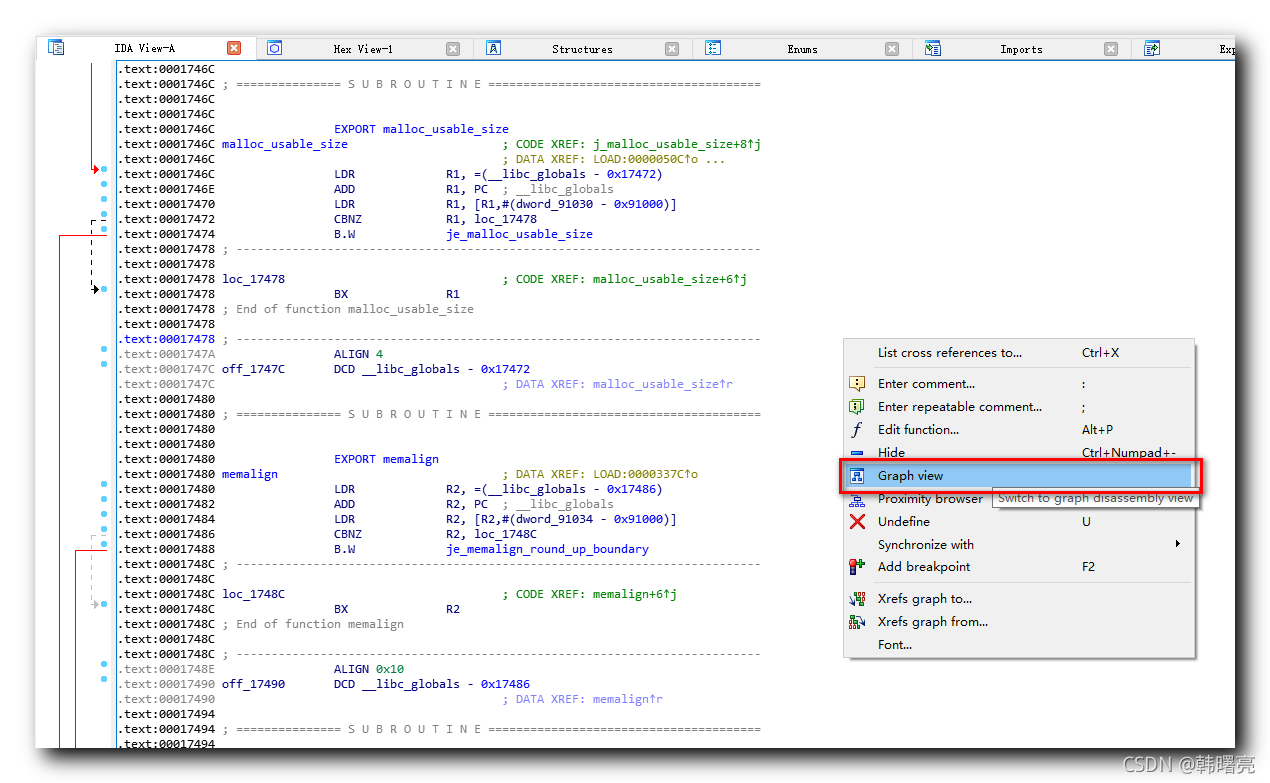 【Android 逆向】arm 汇编 ( 使用 IDA 解析 arm 架构的动态库文件 | 使用 IDA 打开 arm 动态库文件 | 切换 ...