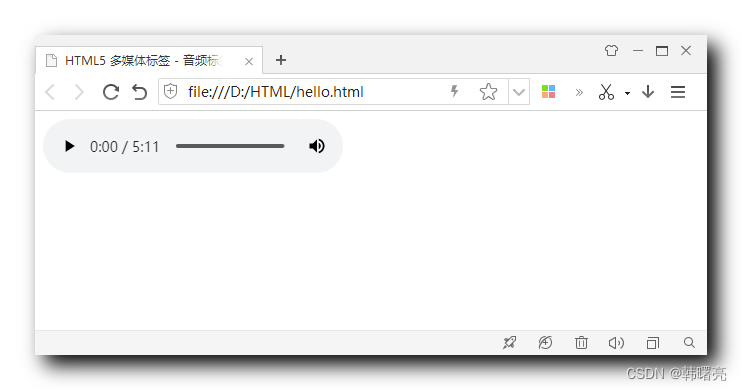 【HTML5】HTML5 多媒体标签 ① ( audio 音频标签 | 音频标签常见属性值设置 | 音频标签默认代码设置 | 音频标签设置多种类型音频文件 )-腾讯云开发者社区-腾讯云