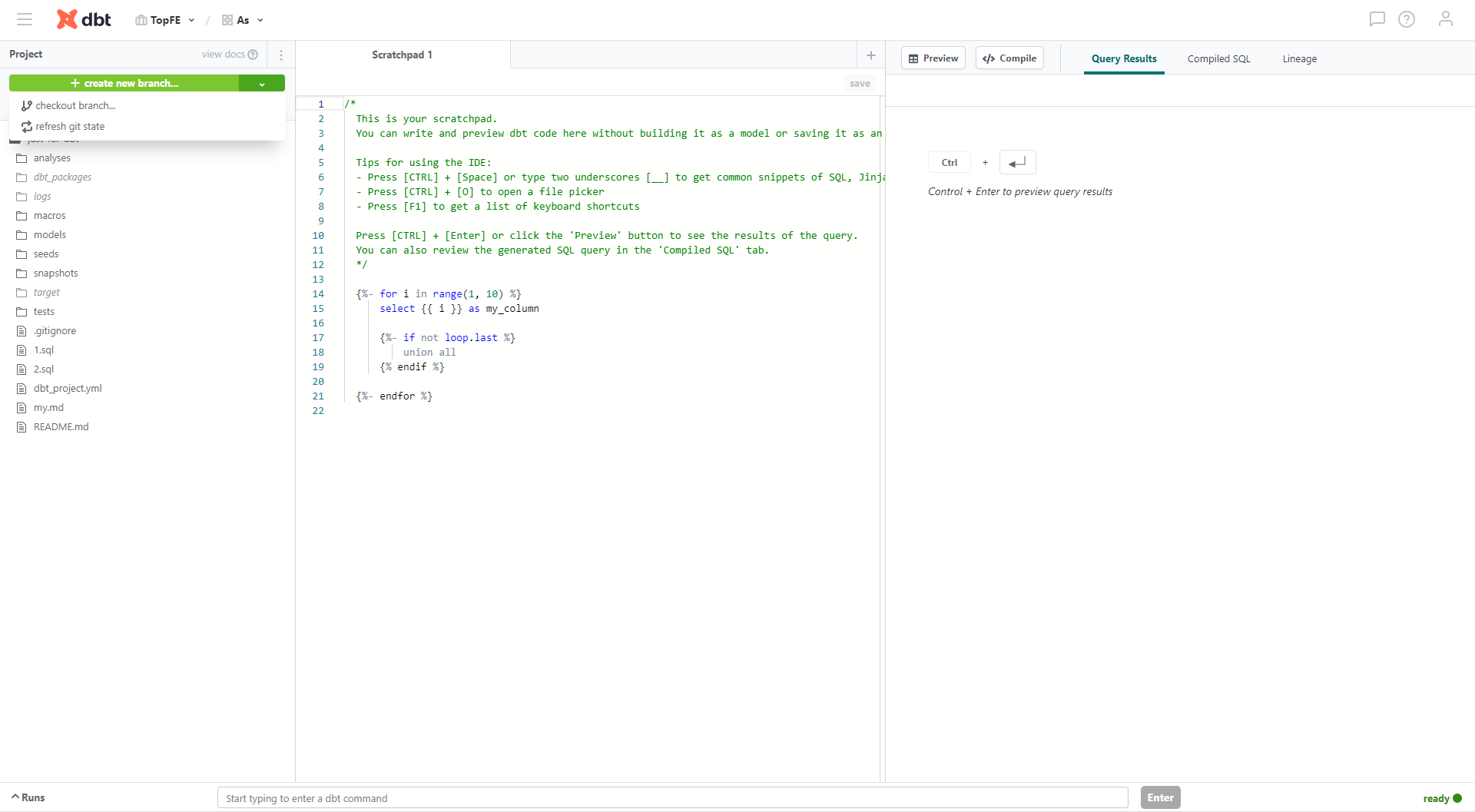 dbt产品初体验-腾讯云开发者社区-腾讯云