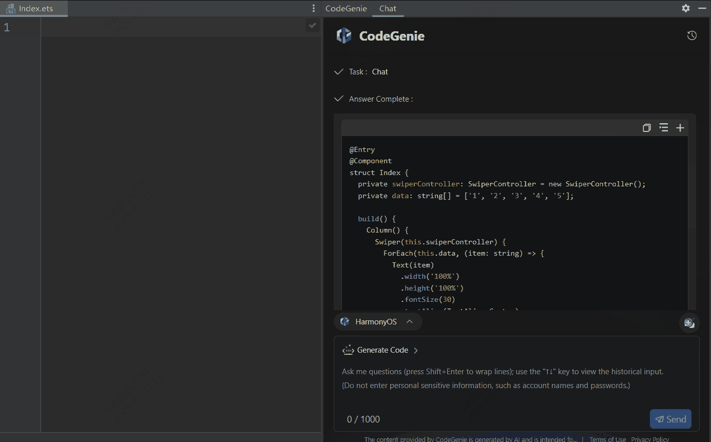 鸿蒙开发：CodeGenie，一个DevEcoStudio中自带的AI编程工具-腾讯云开发者社区-腾讯云