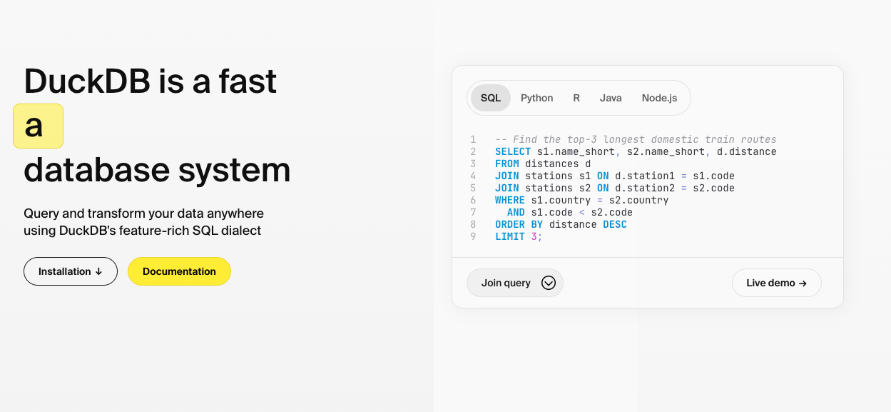 什么情况，一夜之间冲上热搜，狂揽29.6k星，再见吧SQLite！这个嵌入式分析引擎实在太香了-腾讯云开发者社区-腾讯云