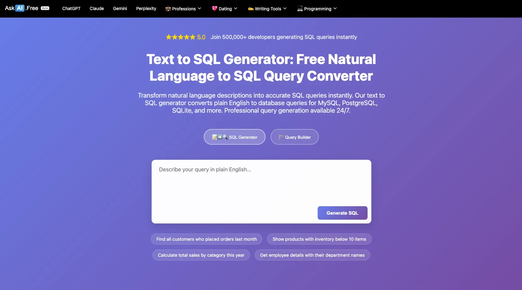 重磅解读 | 基于ChatGPT的开源全能 SQL Translator 4.3k star 背后的爆款神器！-腾讯云开发者社区-腾讯云