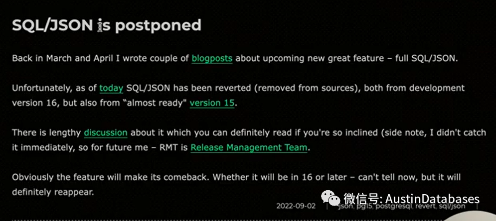 POSTGRESQL 15 从等待中被驱逐的JSON新功能，只能祈祷 PostgreSQL 16-腾讯云开发者社区-腾讯云
