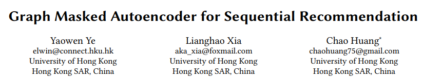 SIGIR2023 | 基于MAE的序列推荐新范式-腾讯云开发者社区-腾讯云