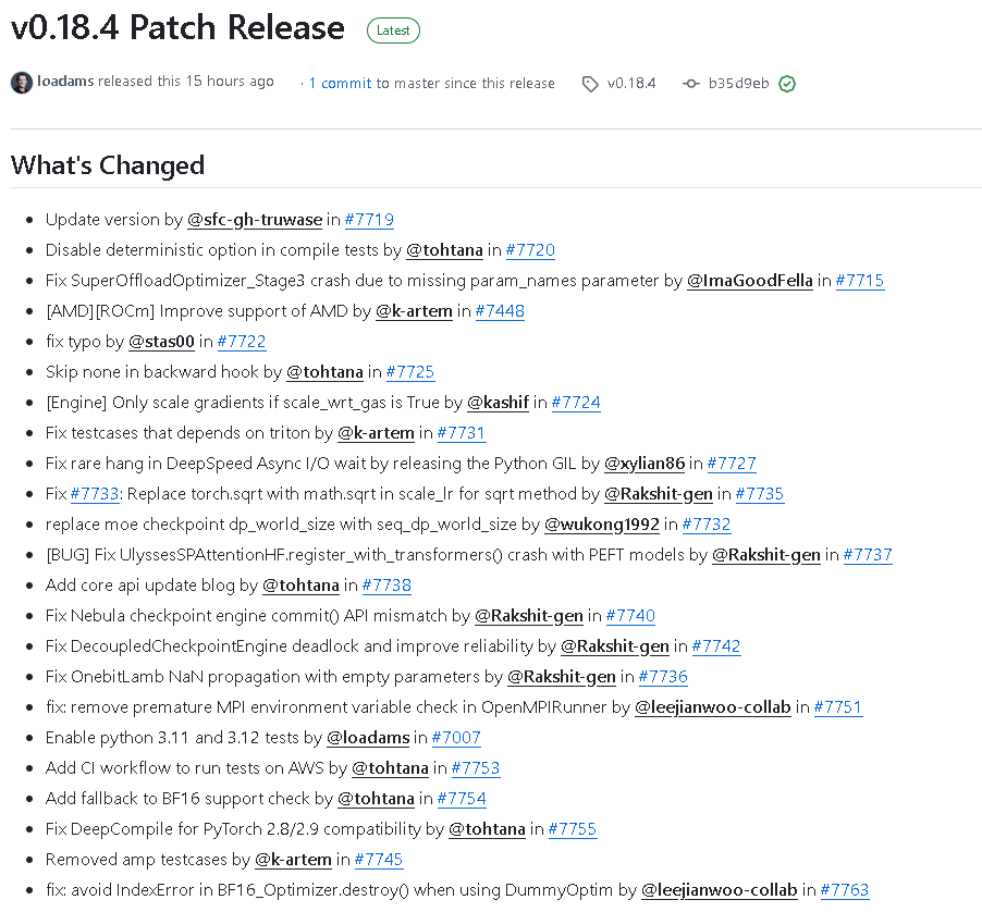 DeepSpeed v0.18.4 发布：优化稳定性与兼容性，全面支持 Python 3.12 与 AMD ROCm-腾讯云开发者社区-腾讯云