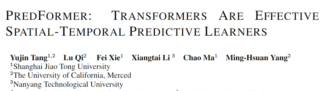 PredFormer：Transformers 是有效的时空预测学习器-腾讯云开发者社区-腾讯云