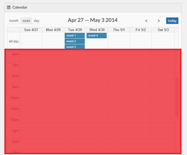 FullCalendar -在议程视图中仅显示“allDay”插槽(每周或每天)-腾讯云开发者社区-腾讯云