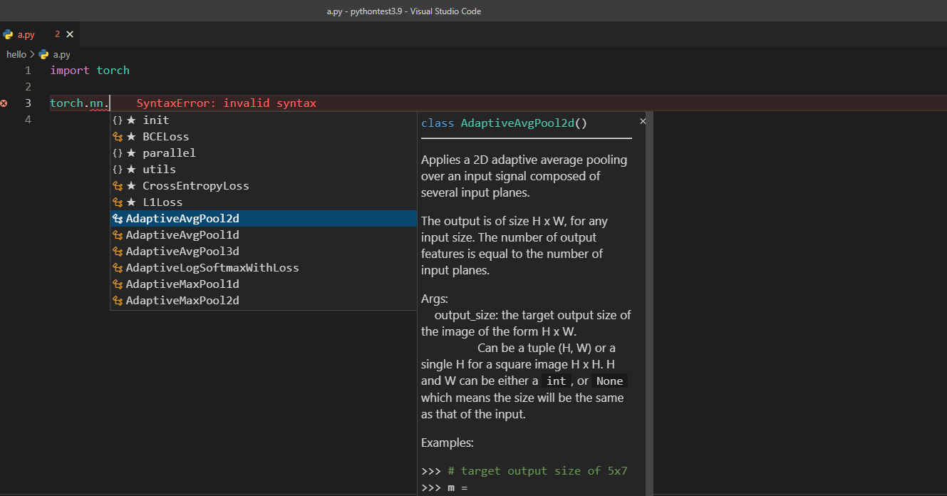 vscode如何查看某些python包库函数的详细使用信息？(就像Py手电筒中的和函数)？-腾讯云开发者社区-腾讯云