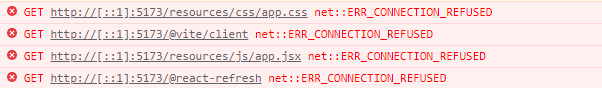 net::ERR_CONNECTION_REFUSED使用Laravel 9，ReactJs使用vite js-腾讯云开发者社区-腾讯云