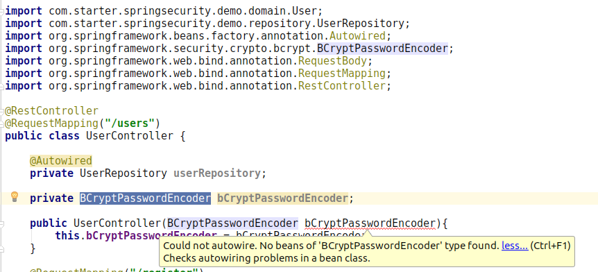 Security 5:找不到BCryptPasswordEncoder类型的Beans-腾讯云开发者社区-腾讯云