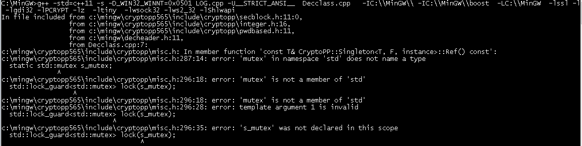 在MinGW 5.3.0中，‘'mutex’不是'std‘的成员-腾讯云开发者社区-腾讯云