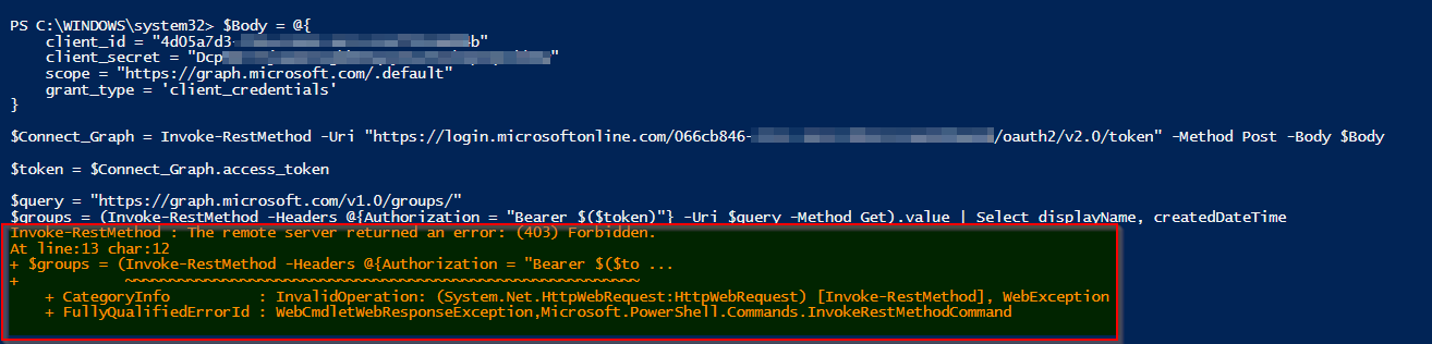 Invoke-RestMethod方法:远程服务器返回一个错误：(403)禁止的PowerShell-腾讯云开发者社区-腾讯云