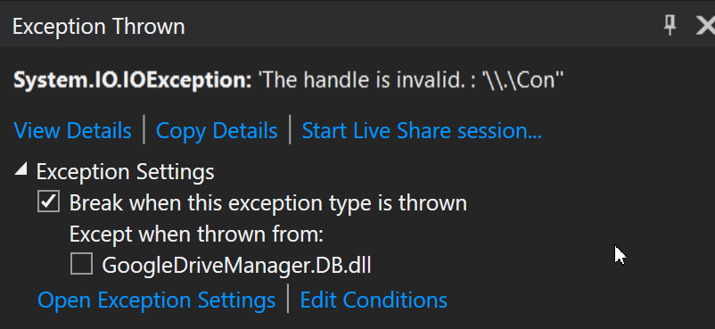 System.IO.IOException：‘句柄无效。：’\Con‘“-腾讯云开发者社区-腾讯云