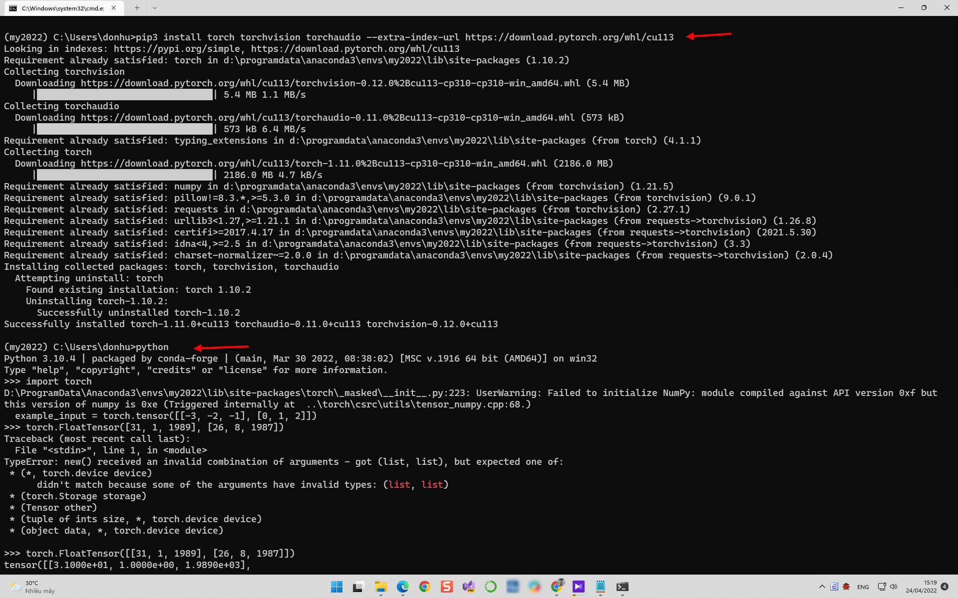 Userwarning未能初始化根据api 0xf编译的numpy模块,但是这个版本的numpy是0xe 在 腾讯云开发者社区 腾讯云
