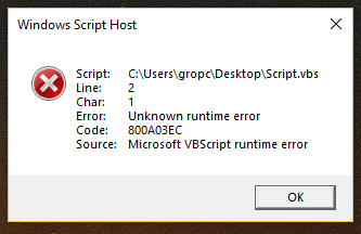 在VBScript中修复“未知运行时错误”代码800A03EC以运行宏而不打开Excel-腾讯云开发者社区-腾讯云