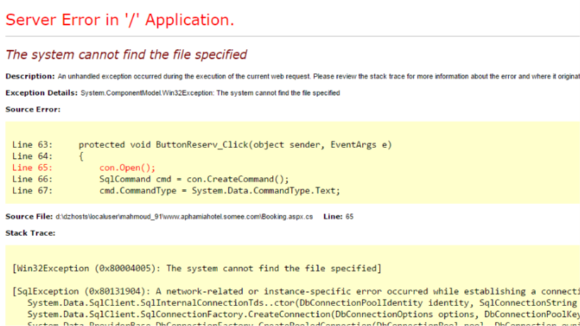 System.ComponentModel.Win32Exception:系统找不到指定的文件-腾讯云开发者社区-腾讯云