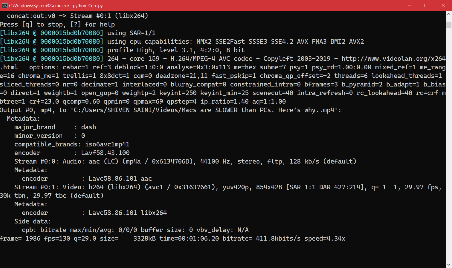 如何用Python隐藏FFmpeg的控制台输出？-腾讯云开发者社区-腾讯云