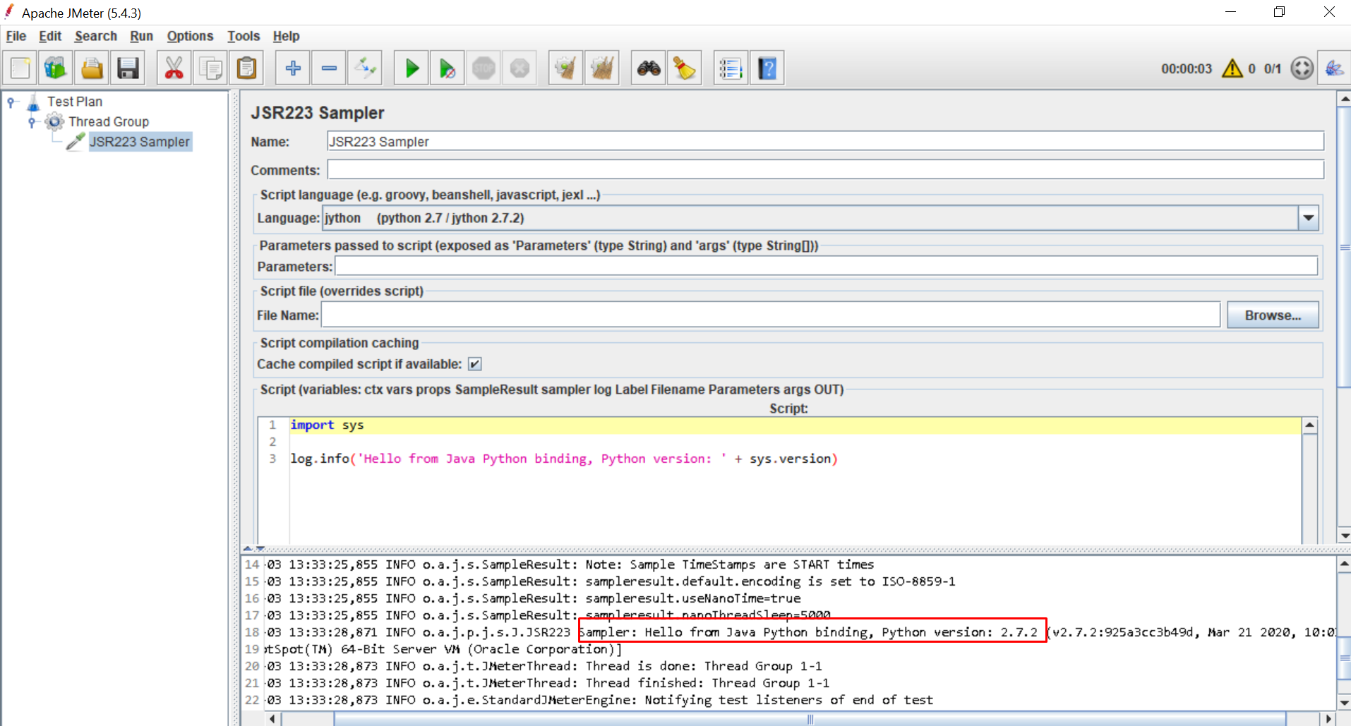 JMeter -在JSR223采样器中使用JSR223/Python时出错“找不到引擎”-腾讯云开发者社区-腾讯云