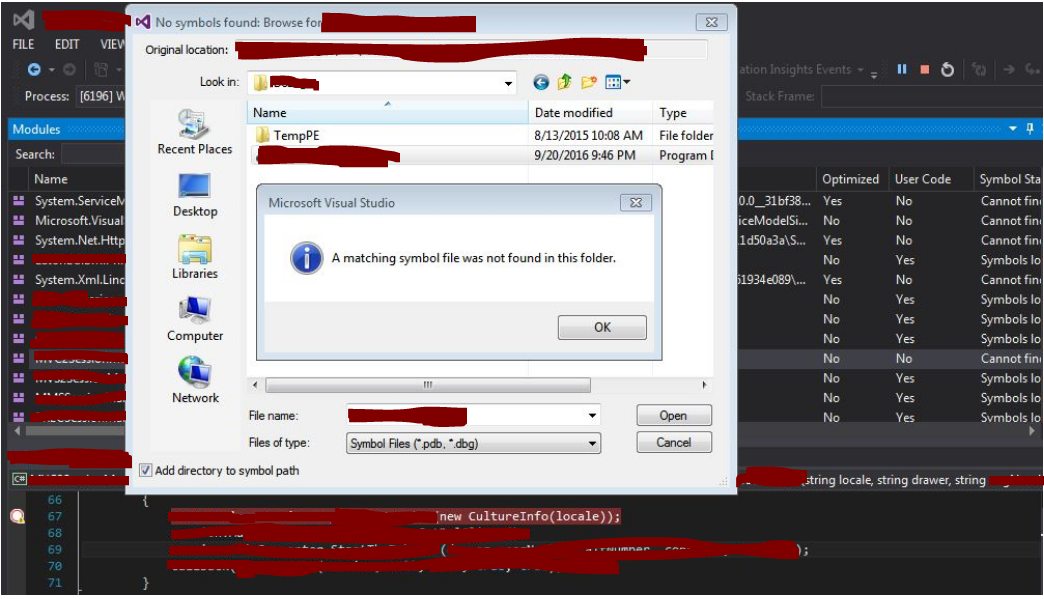 找不到匹配的符号文件(无法找到/打开pdb文件)-腾讯云开发者社区-腾讯云